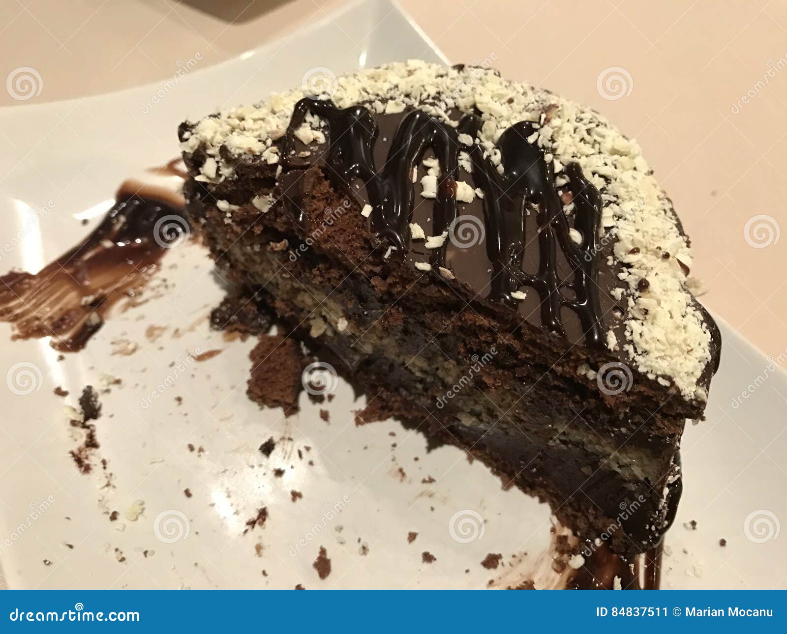 A Piece of a Tasty Chocolate Stock Image - Image of cream, snack: 84837511