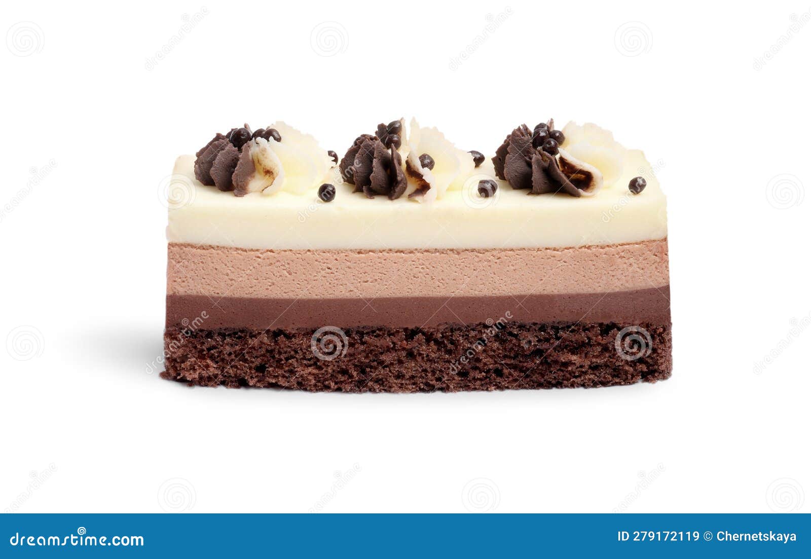 Piece of Tasty Chocolate Mousse Cake Isolated on White Stock Image ...