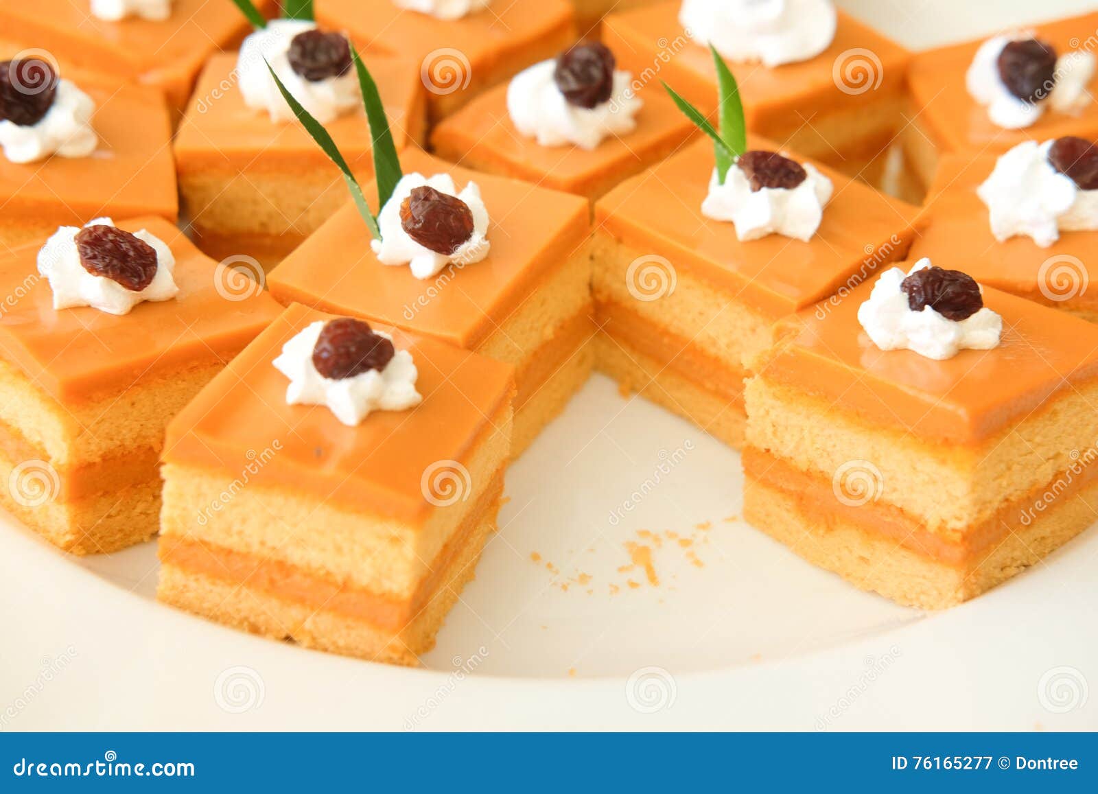 Piece of Thai tea cake stock image. Image of gourmet - 76165277