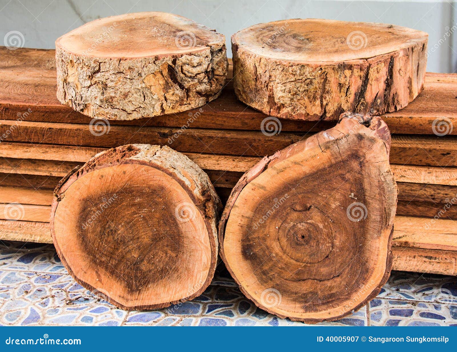 Piece of Timber Prepared for Construction Stock Image - Image of bark ...