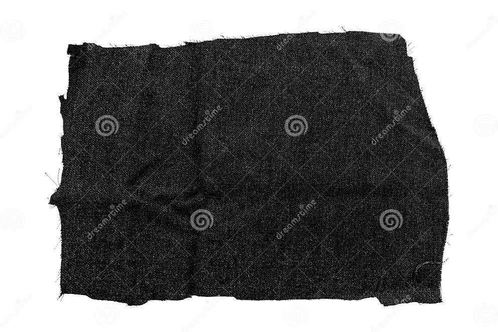 A Piece of Torn Black Fabric on a White Background. Textile Isolate ...