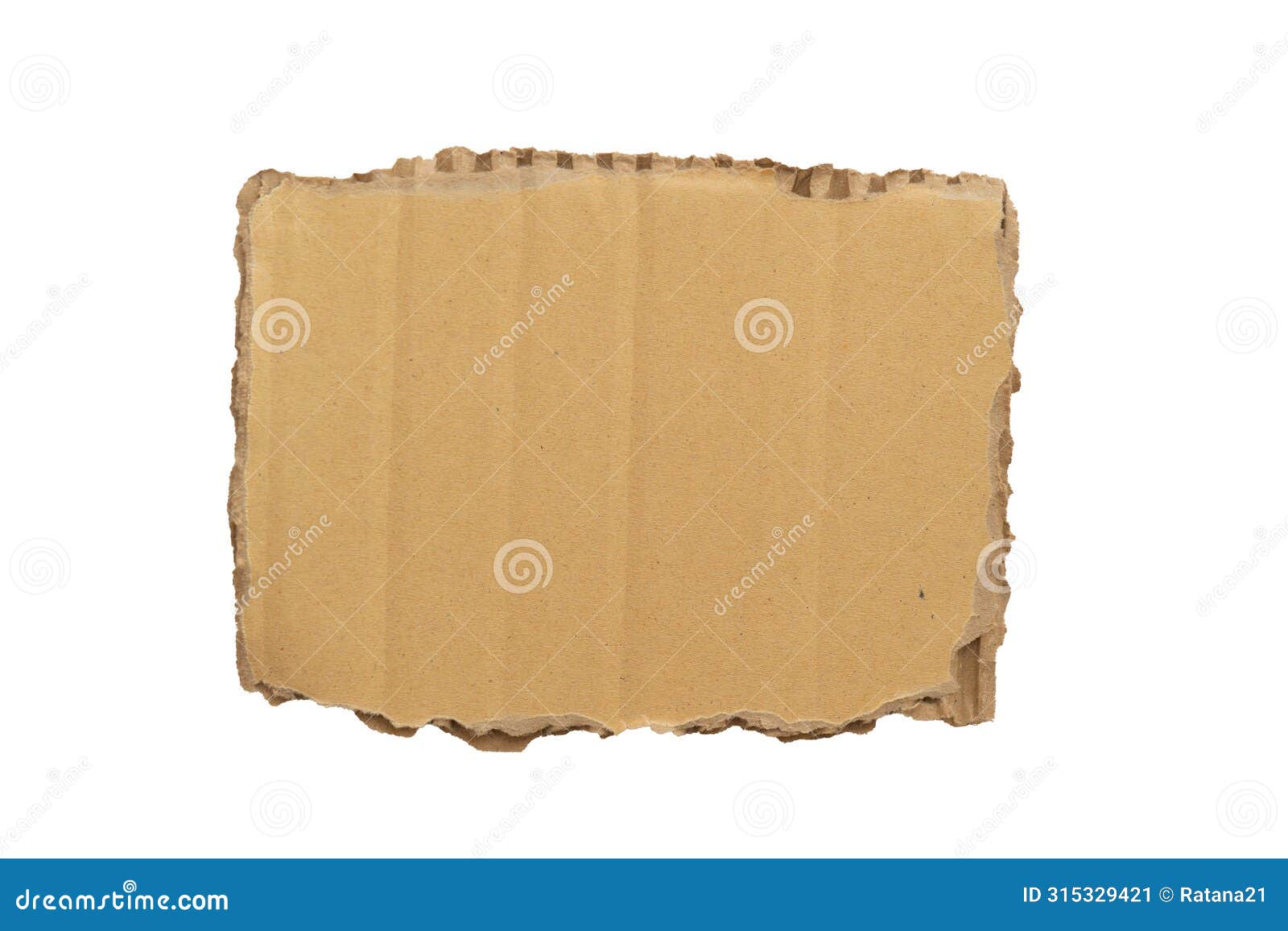 Piece of Torn Cardboard Uneven Edge Isolated on White Background Stock ...