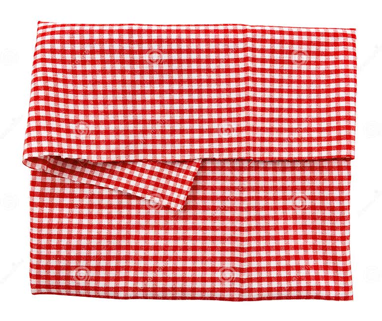 Piece of Torn Crumpled Checkered Fabric on a White Background. Textile ...