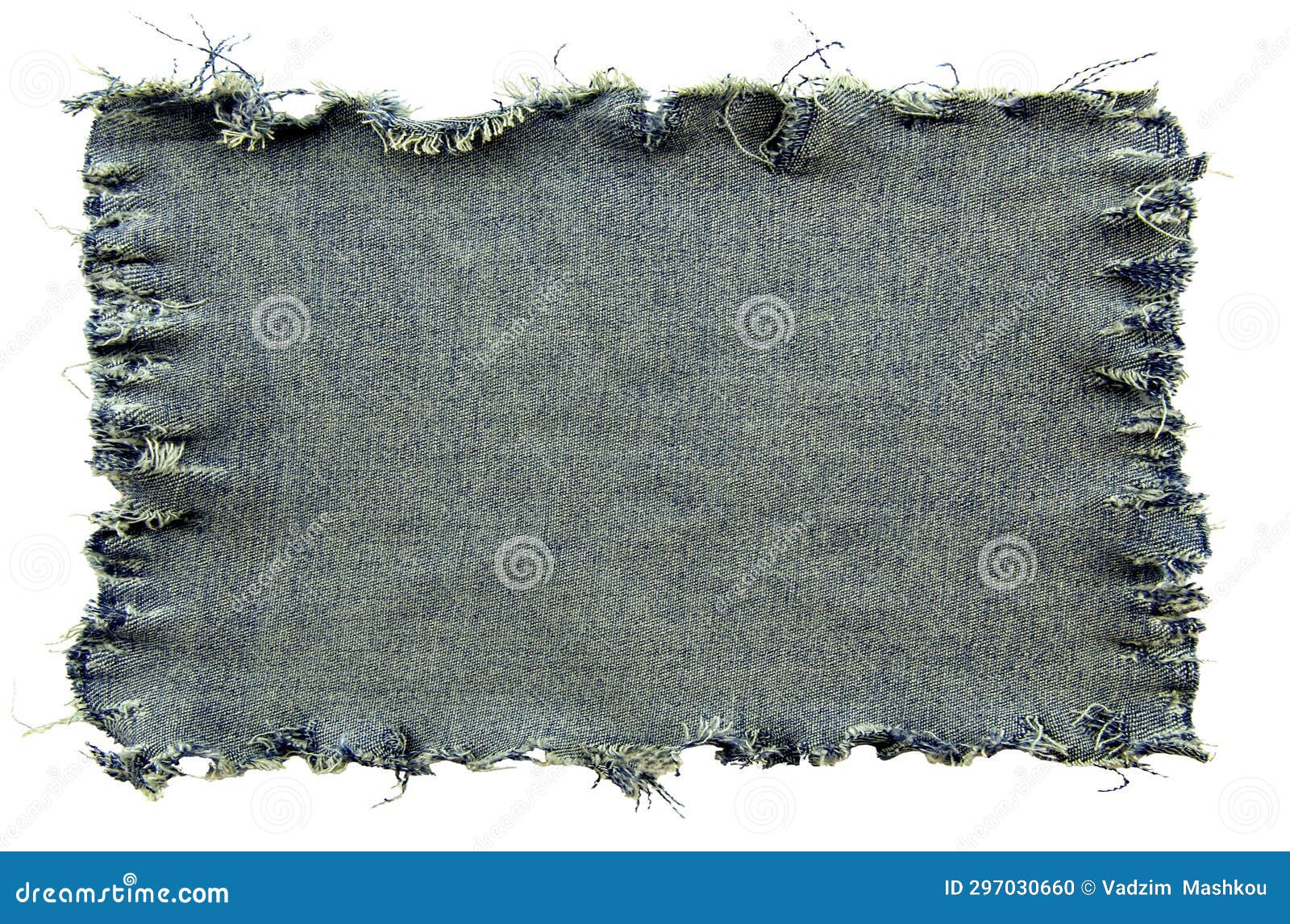 Piece of Torn Denim on a White Background. Denim Texture Stock Photo ...