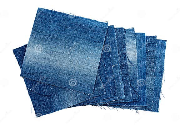 Piece of Torn Denim on a White Background. Denim Texture Stock Image ...