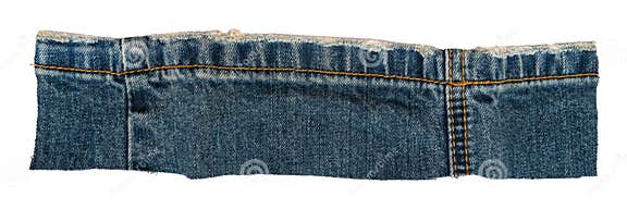 Piece of Torn Denim on a White Background. Denim Texture Stock Image ...