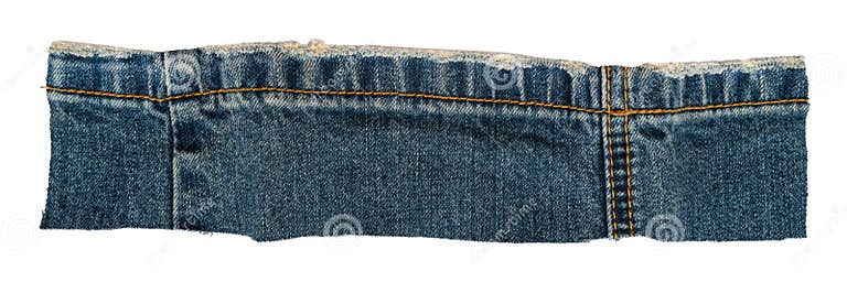 Piece of Torn Denim on a White Background. Denim Texture Stock Image ...
