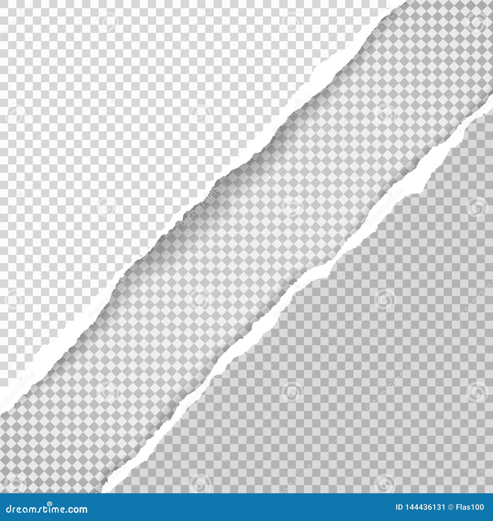 Piece of Torn Diagonal Paper in Corners with Squared Background. Vector ...