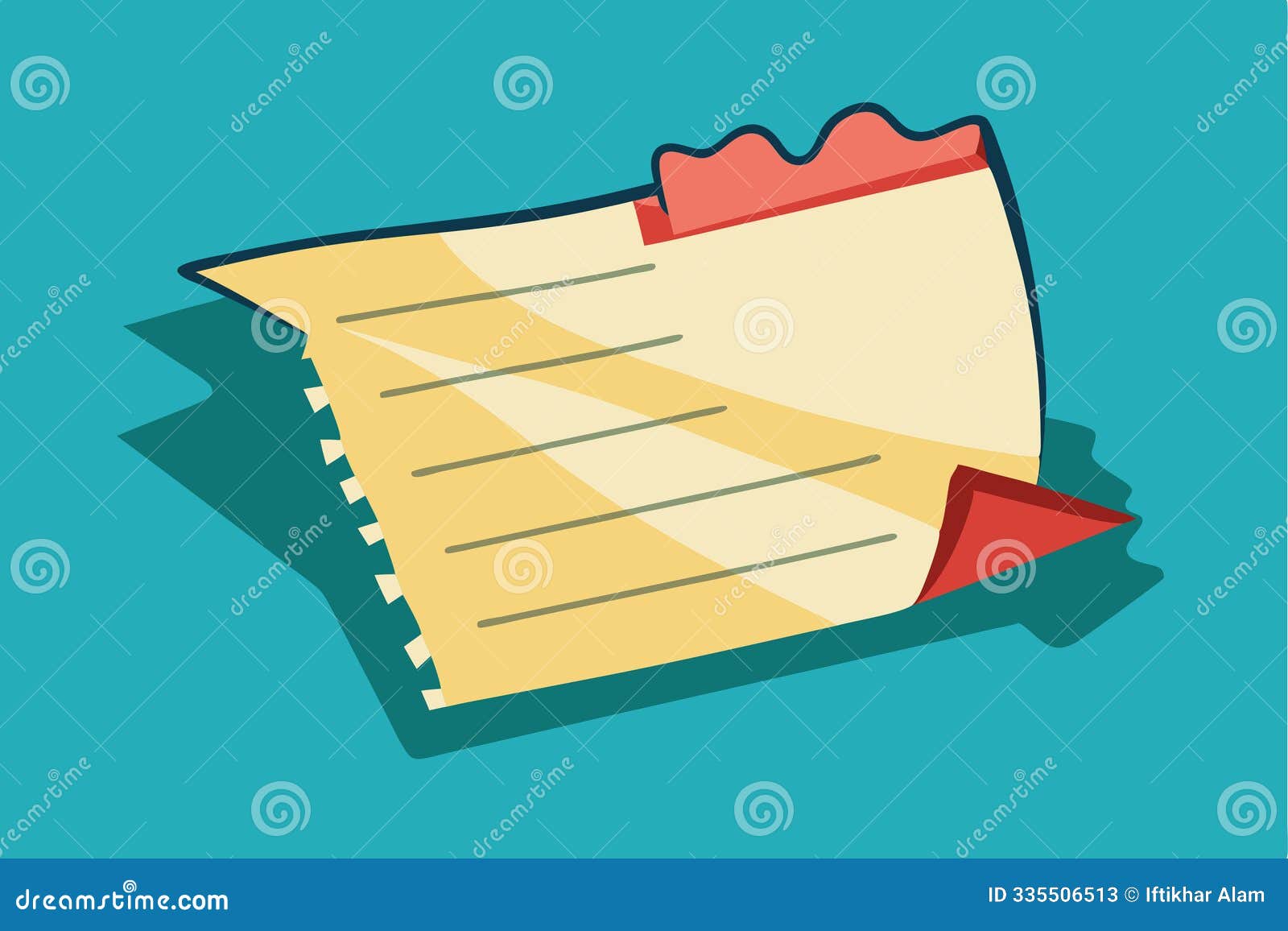 A Piece Of Torn Notepaper Features Lines For Writing And A Bold Red ...