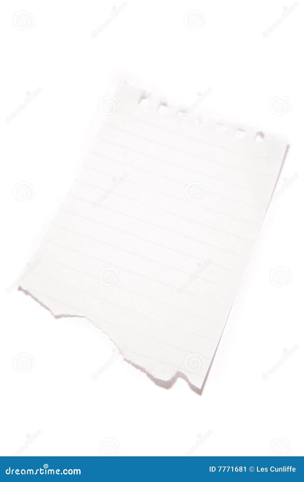 Piece of torn paper stock image. Image of isolated, white - 7771681