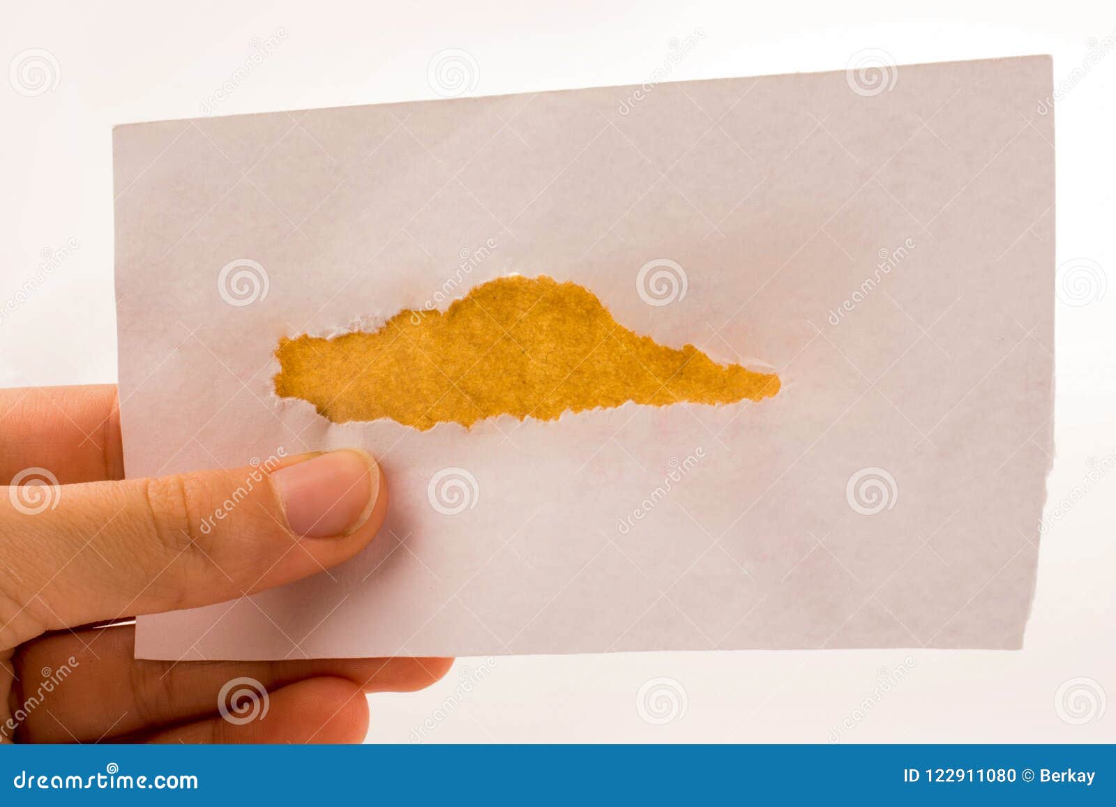 Piece of Torn Paper in Hand Stock Photo - Image of textured, empty ...