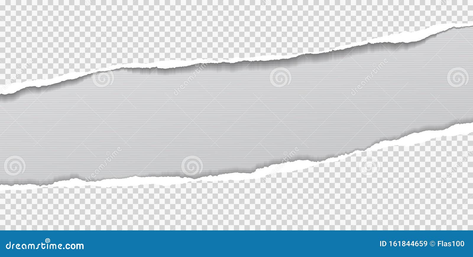 Ripped Diagonal Long Hole In Sheet Of White Paper. Transparent ...