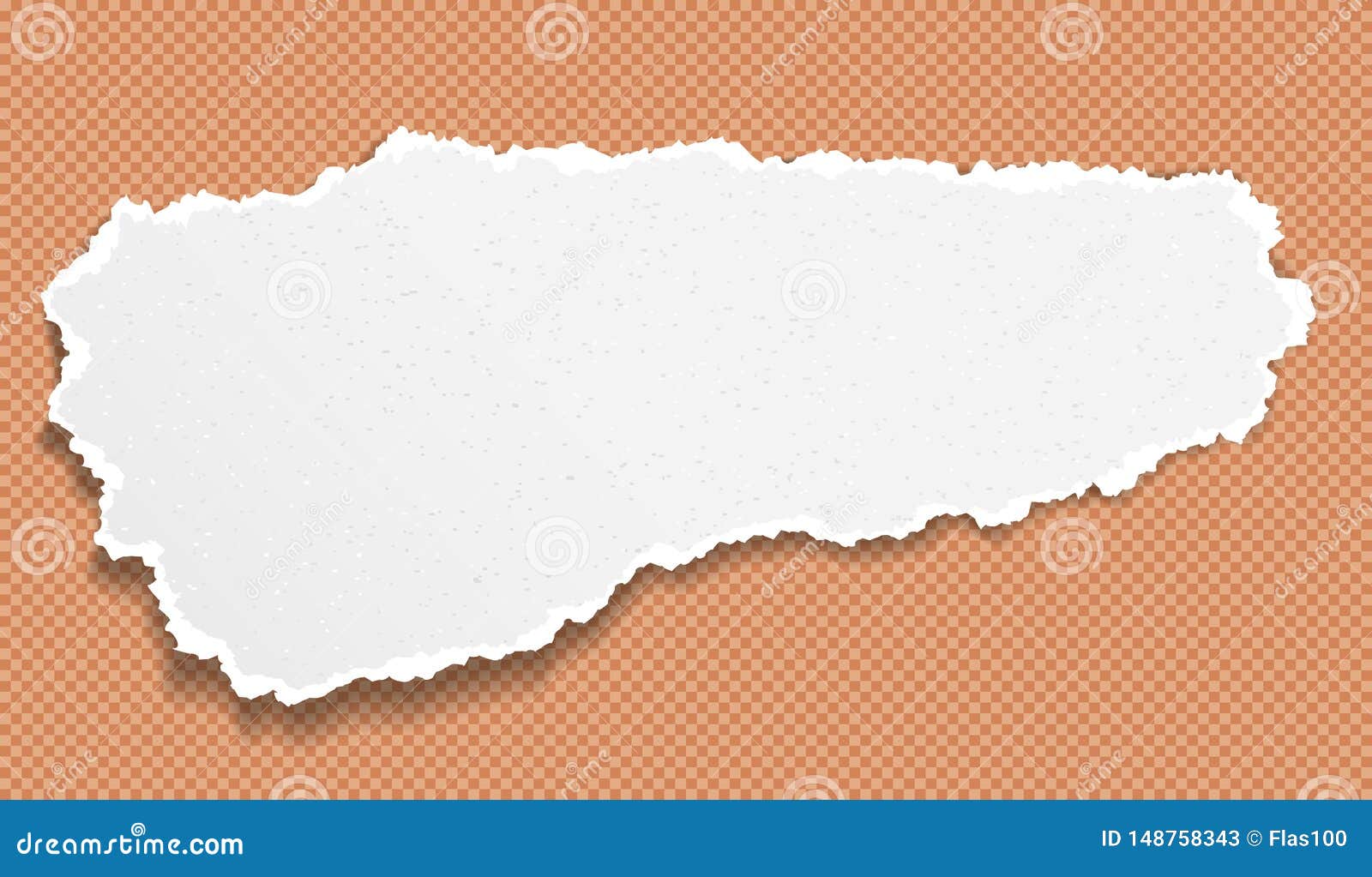 Piece of Torn, Ripped Grainy White Paper Strip with Soft Shadow is on ...