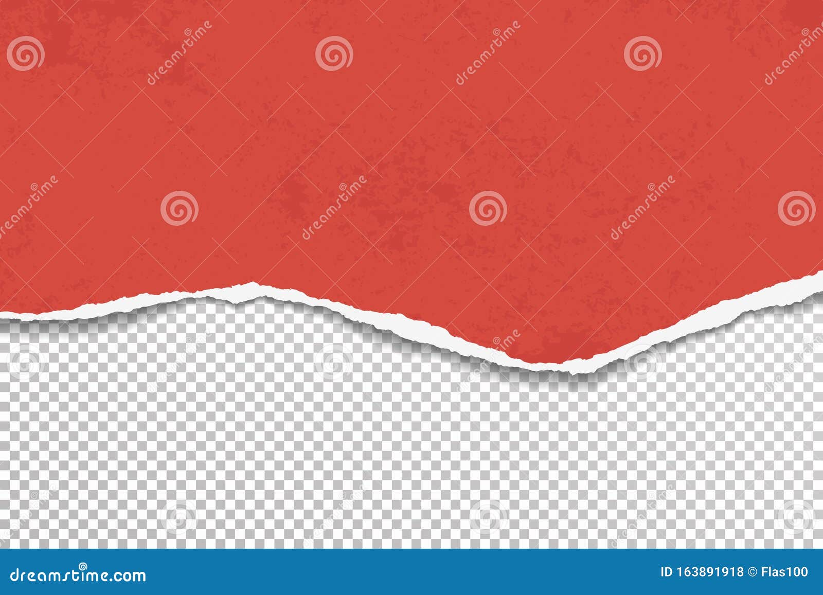 Piece of Torn, Ripped Red Paper Strip with Stain and Soft Shadow is on ...