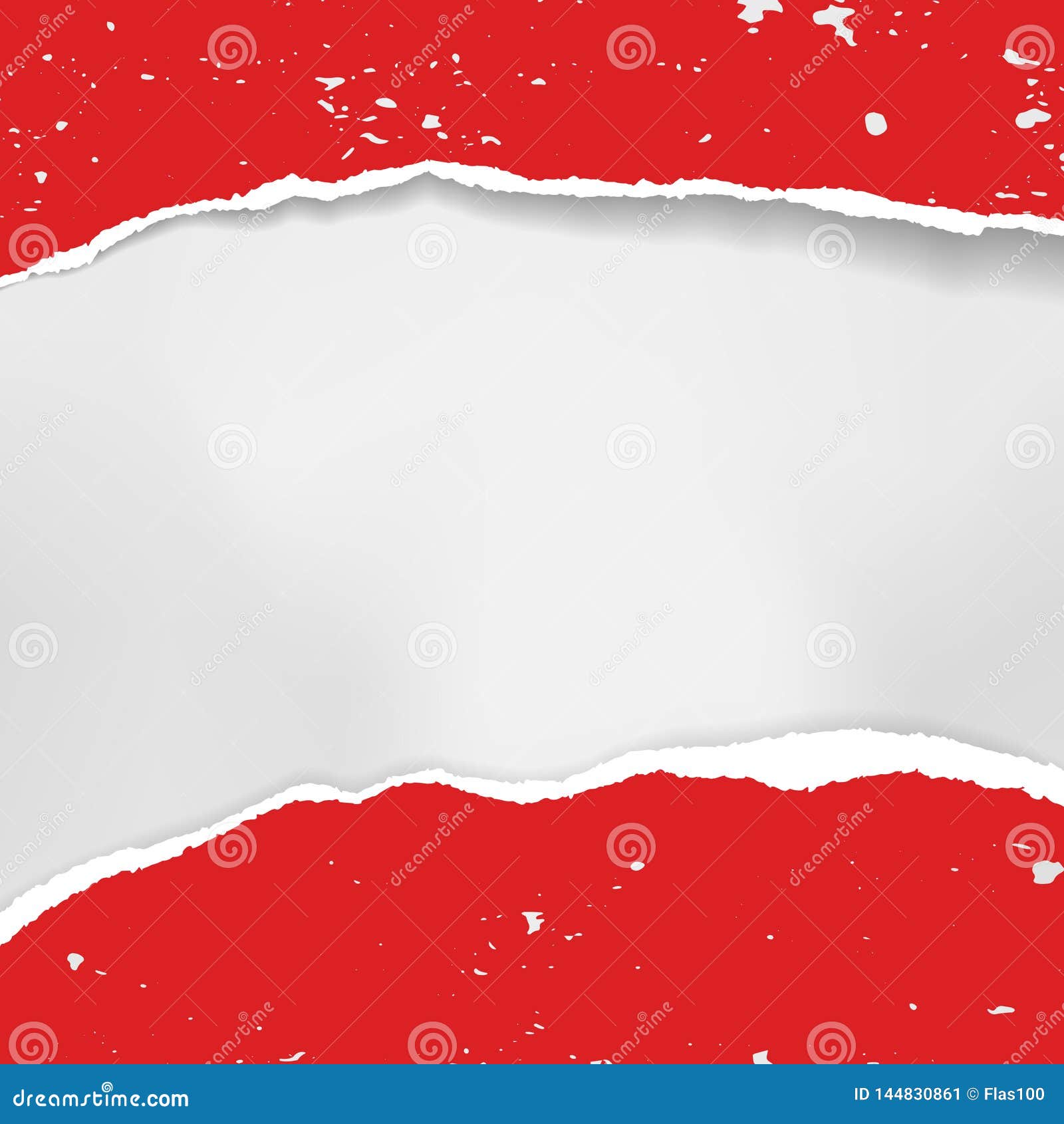 Piece of Torn, Ripped Tattered Red Paper Strips with Soft Shadow is on ...