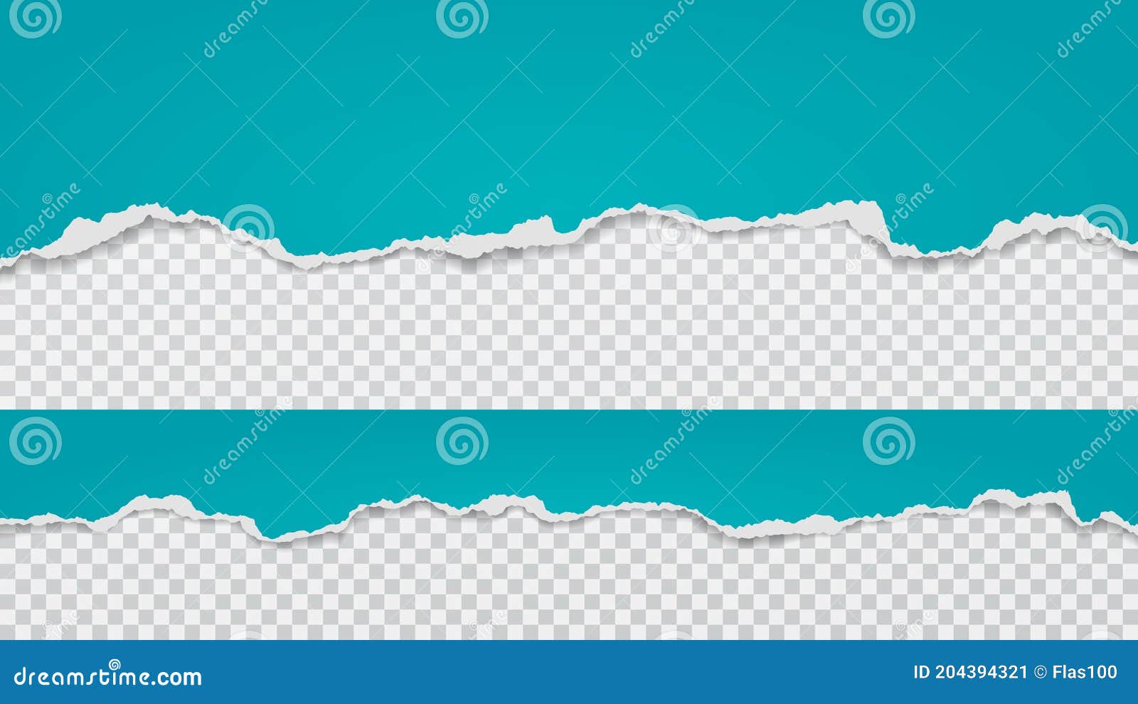 Piece of Torn, Ripped Turquoise Paper with Soft Shadow are on White ...