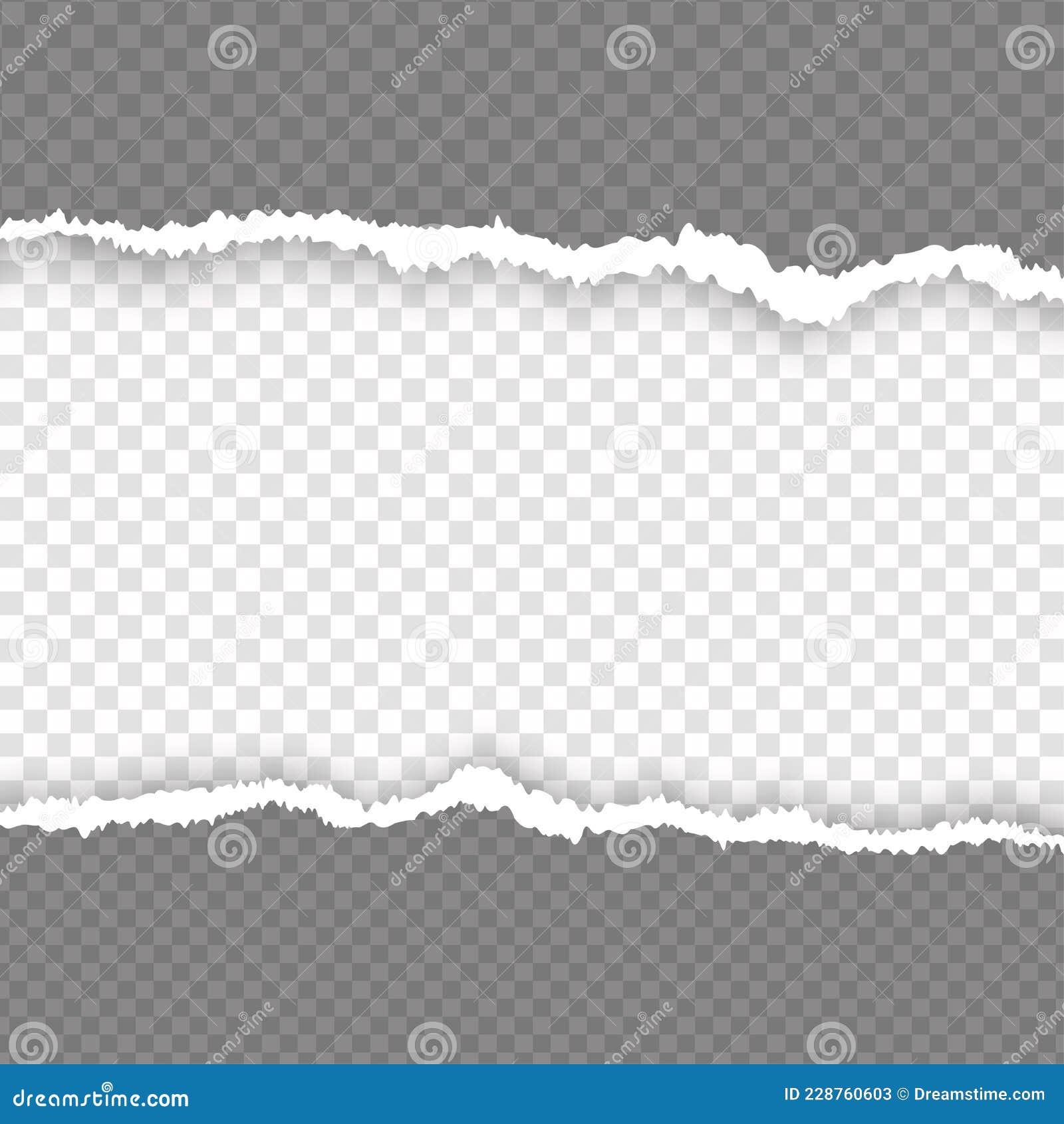 Piece of Torn White Realistic Horizontal Paper. Stock Illustration ...