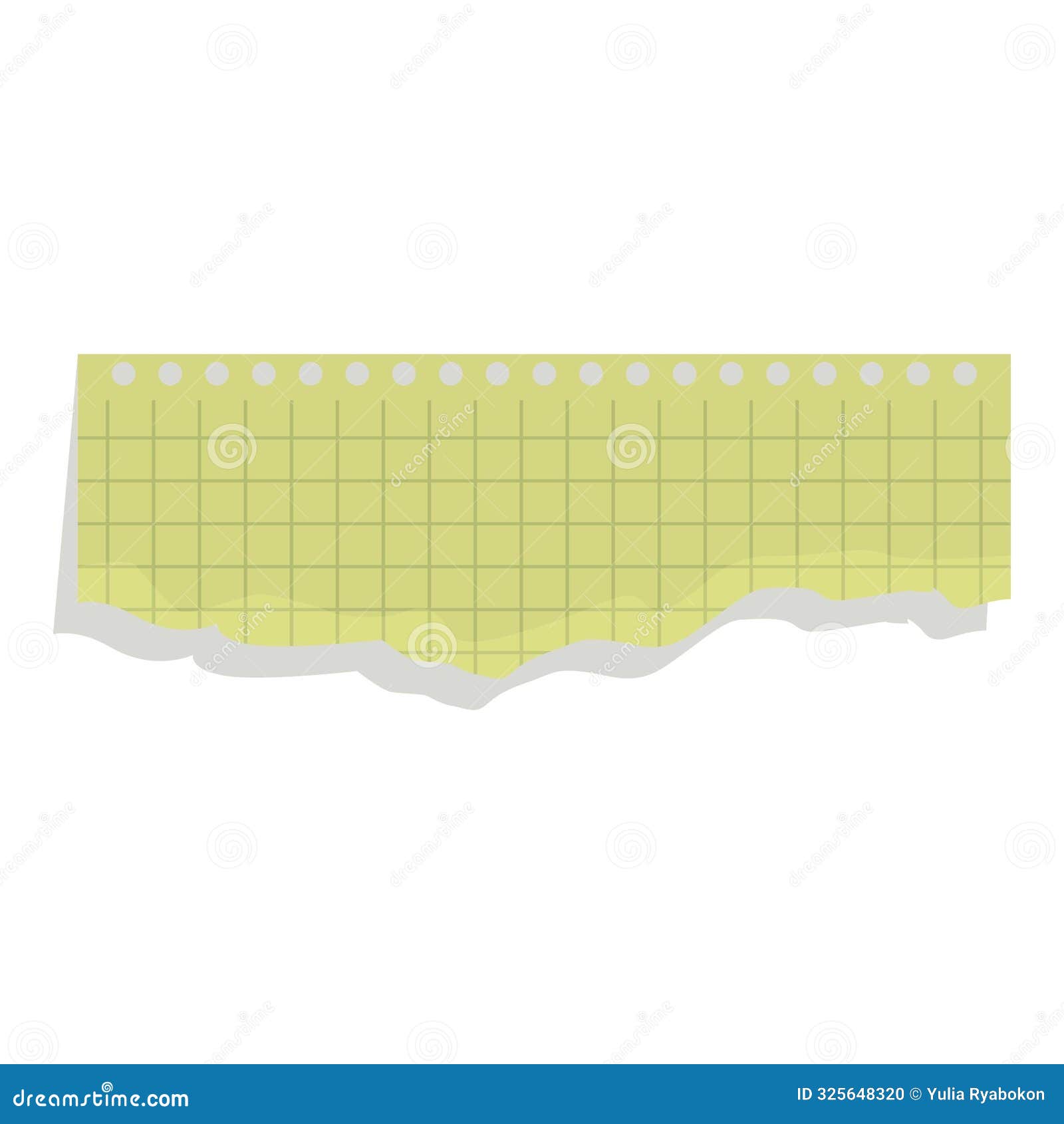 Piece of Torn Notebook Paper with Grid Pattern Stock Vector ...