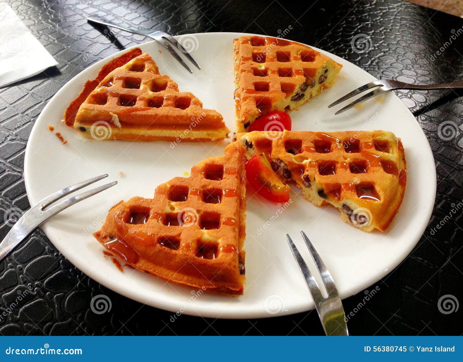 Piece of waffle stock image. Image of golden, food, delicous - 56380745