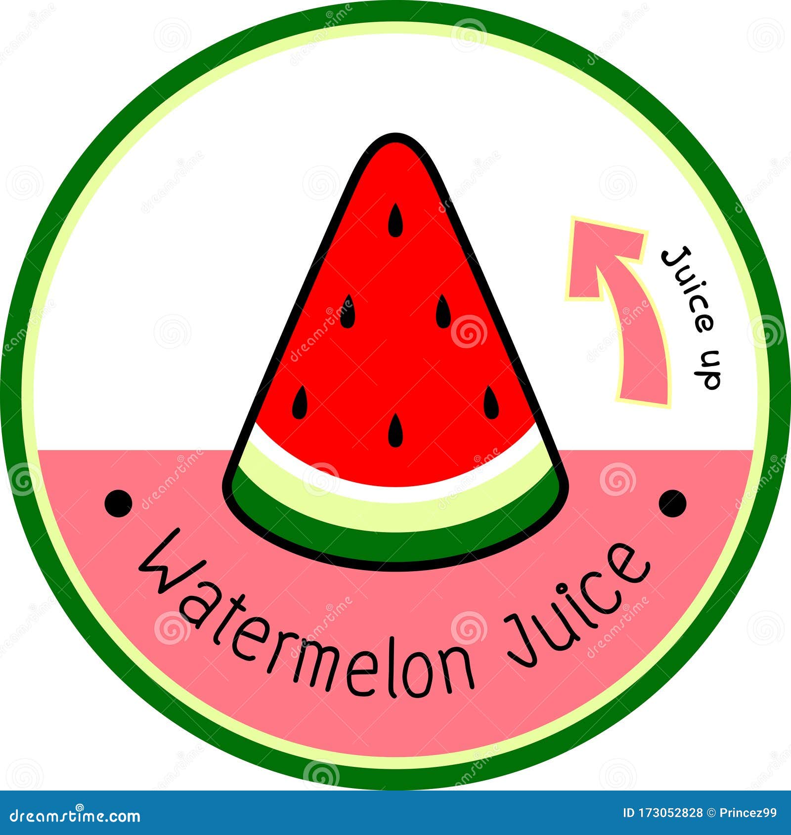 Watermelon Juice Green Label Stock Vector - Illustration of waterrmelon ...