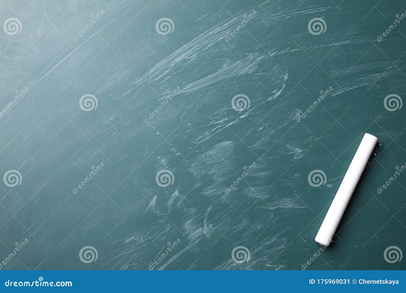 Piece of White Chalk on Greenboard. Space for Text Stock Image - Image ...