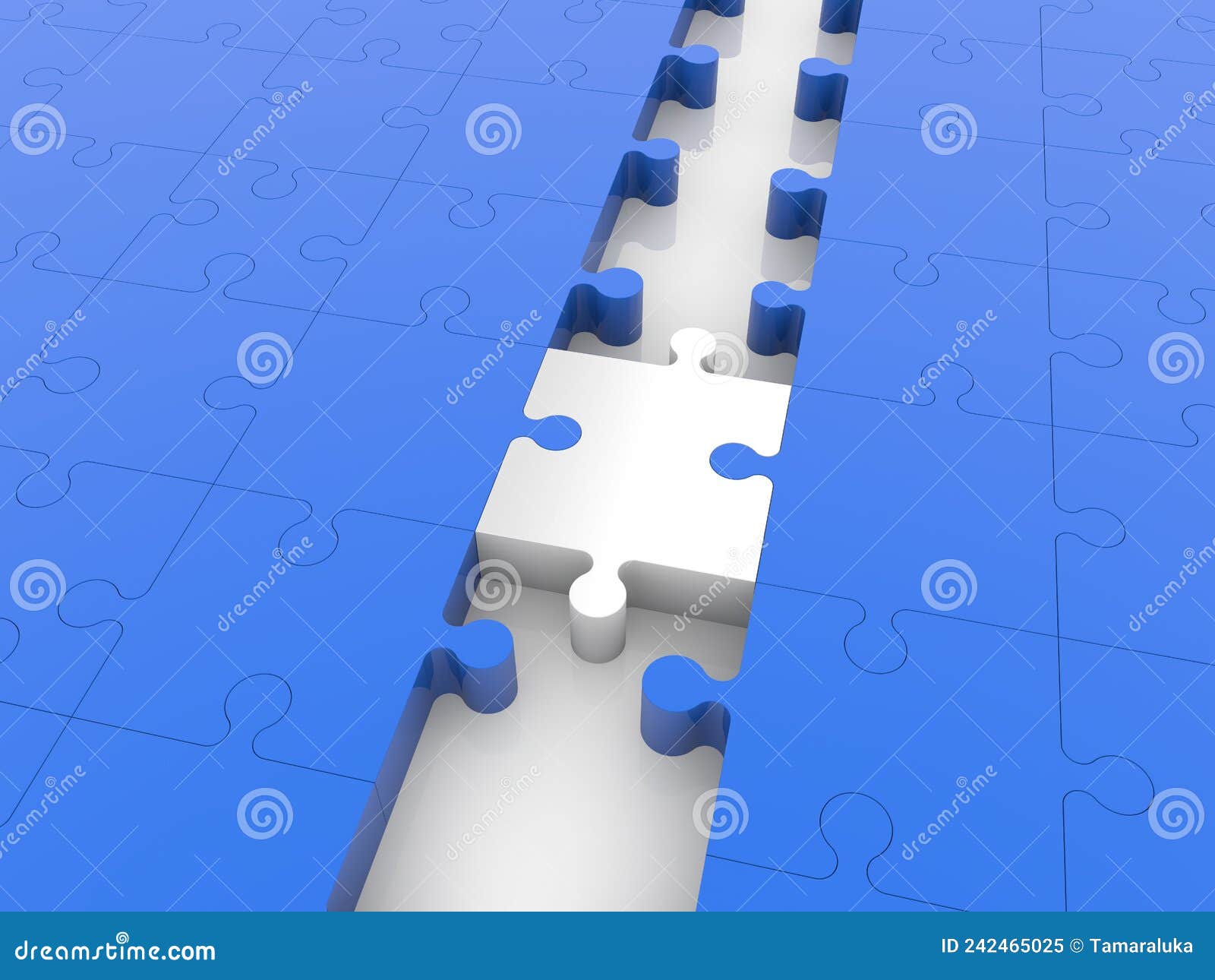 A Piece of White Puzzle As a Connection between Two Parts of a Blue ...