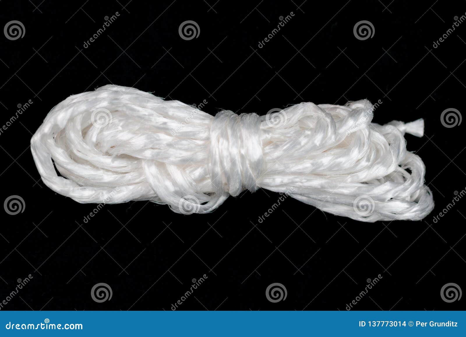 A Piece Of White String On Black Background Stock Photo - Image of ...