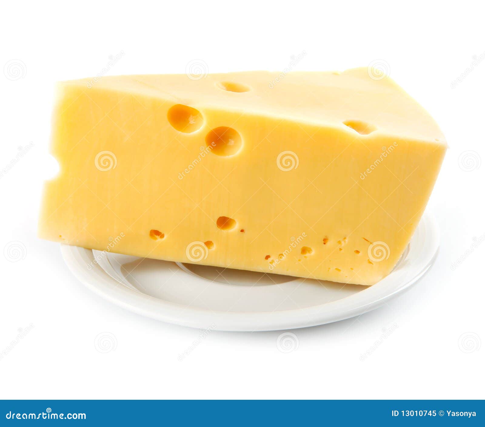 Piece of Yellow Cheese Isolated on White Stock Image - Image of white ...