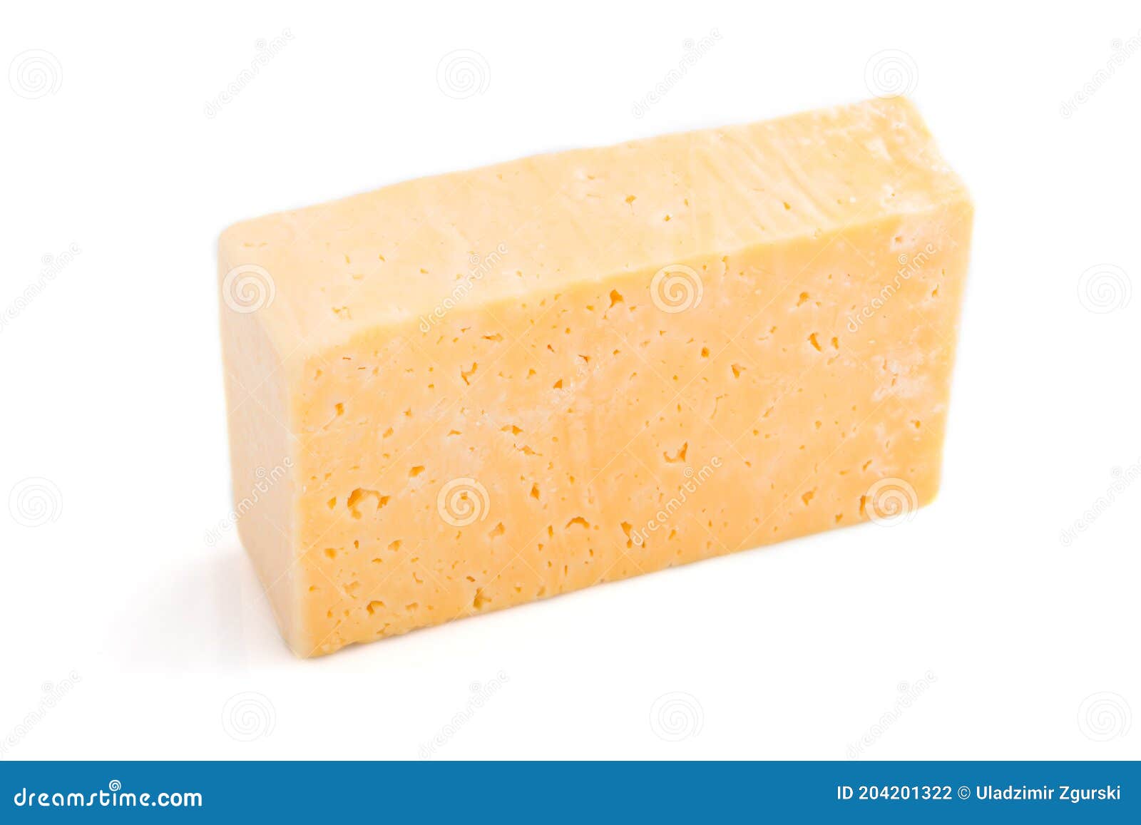 Piece of Yellow Cheese Isolated on White Background. Side View Stock ...