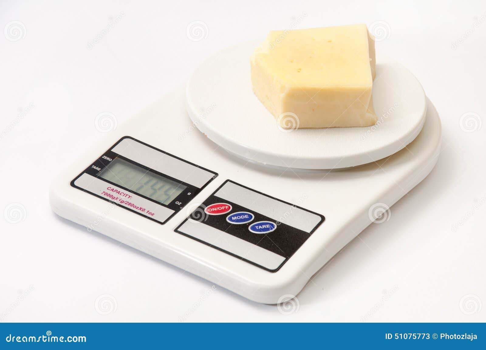 A Piece of Yellow Cheese on a Kitchen Digital Scale Stock Image - Image ...