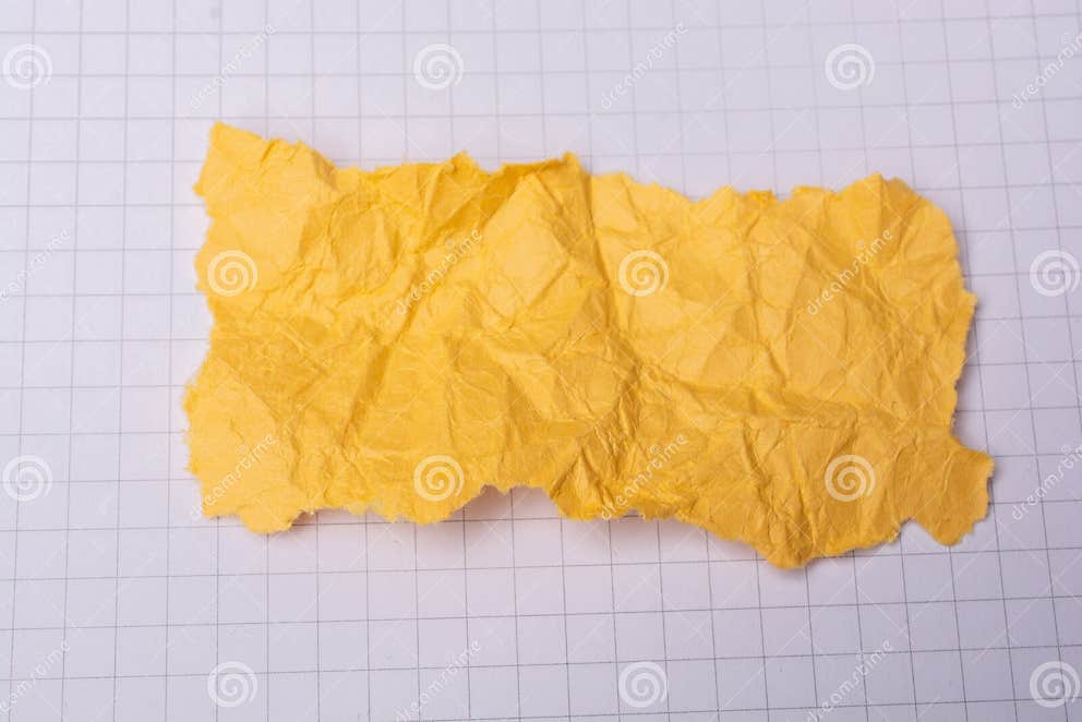 Piece of Yellow Torn Paper on Plain Background Stock Image - Image of ...