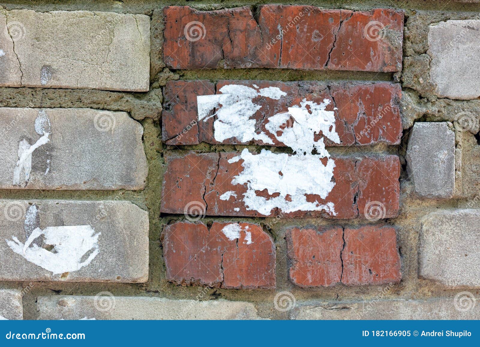 Pieces from Ads on a Brick Wall Stock Image - Image of grungy, empty ...