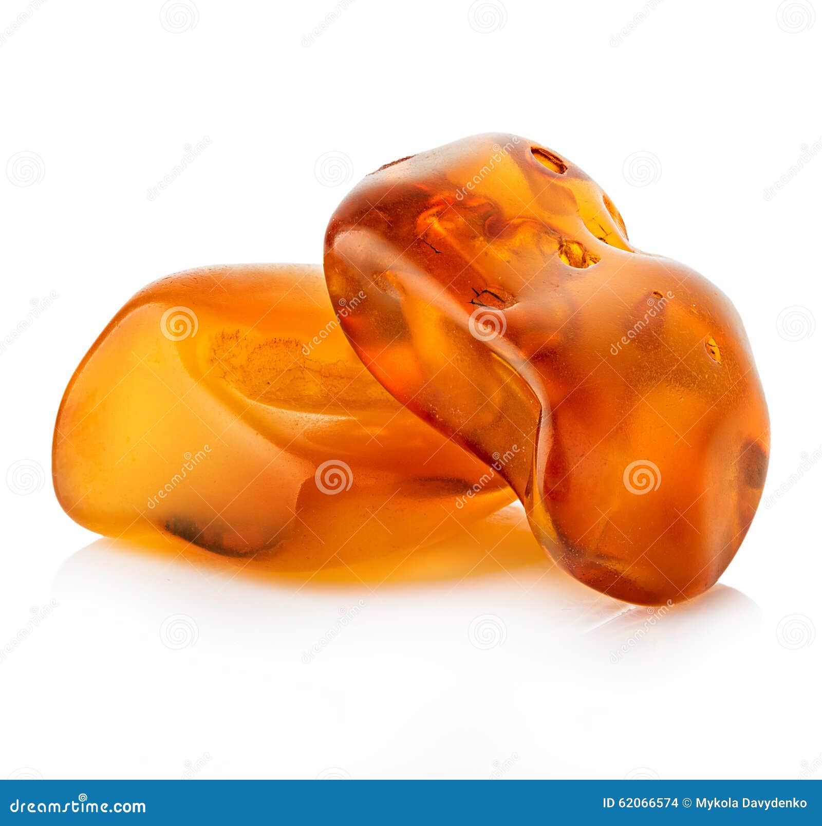 Pieces of Amber Close-up Isolated on White Background. Stock Photo ...
