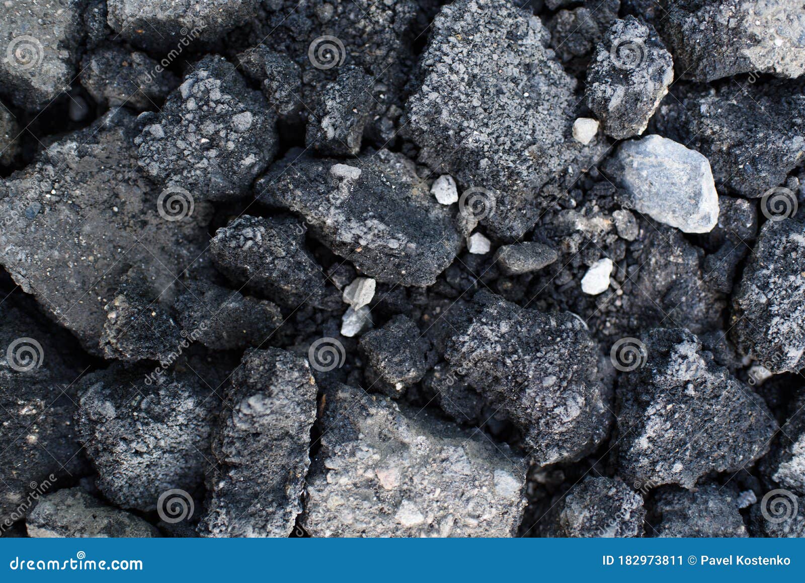 Pieces of Asphalt Pavement in the Hole in the Road Stock Image - Image ...
