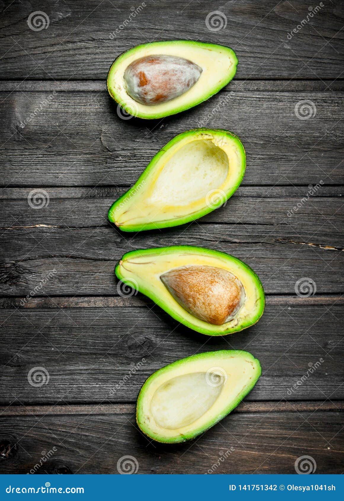 Pieces of Avocado with a Bone Stock Photo - Image of vitamin, exotic ...