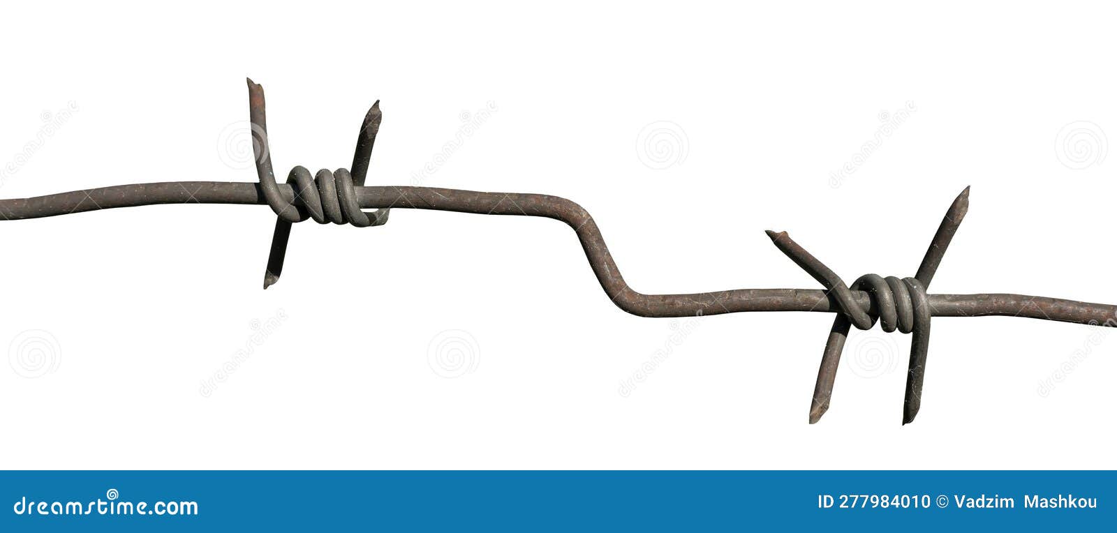 Pieces of Barbed Wire Close-up on a White Background. the Escape ...