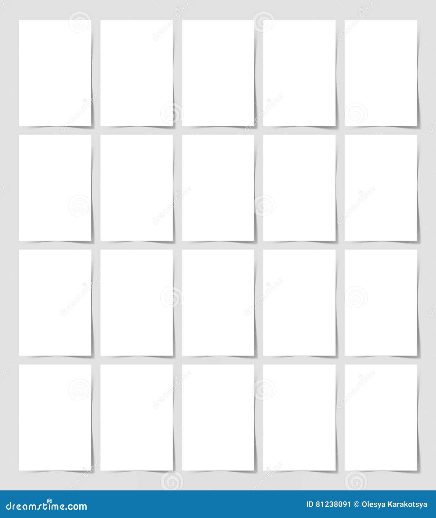 20 Pieces Blank A4 Format Sheet of White Paper Stock Vector ...