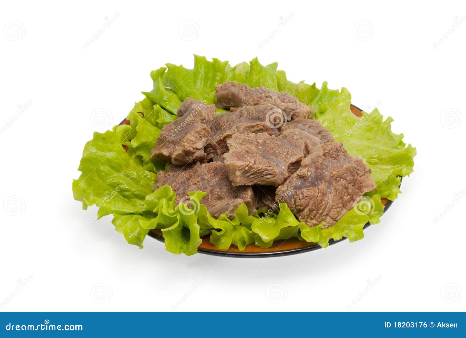 Pieces of boiled meat stock photo. Image of boiled, green - 18203176