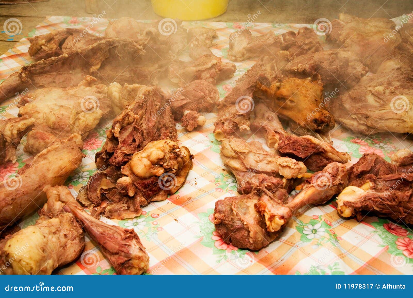 Pieces of Boiled Meat Sheep Stock Image - Image of dinner, barbaric ...