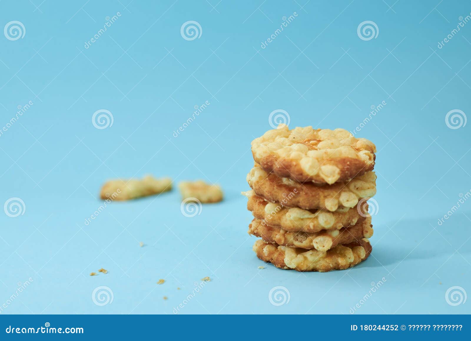 Pieces of Broken Biscuits on the Left from Cheese Cookies, Placed on ...