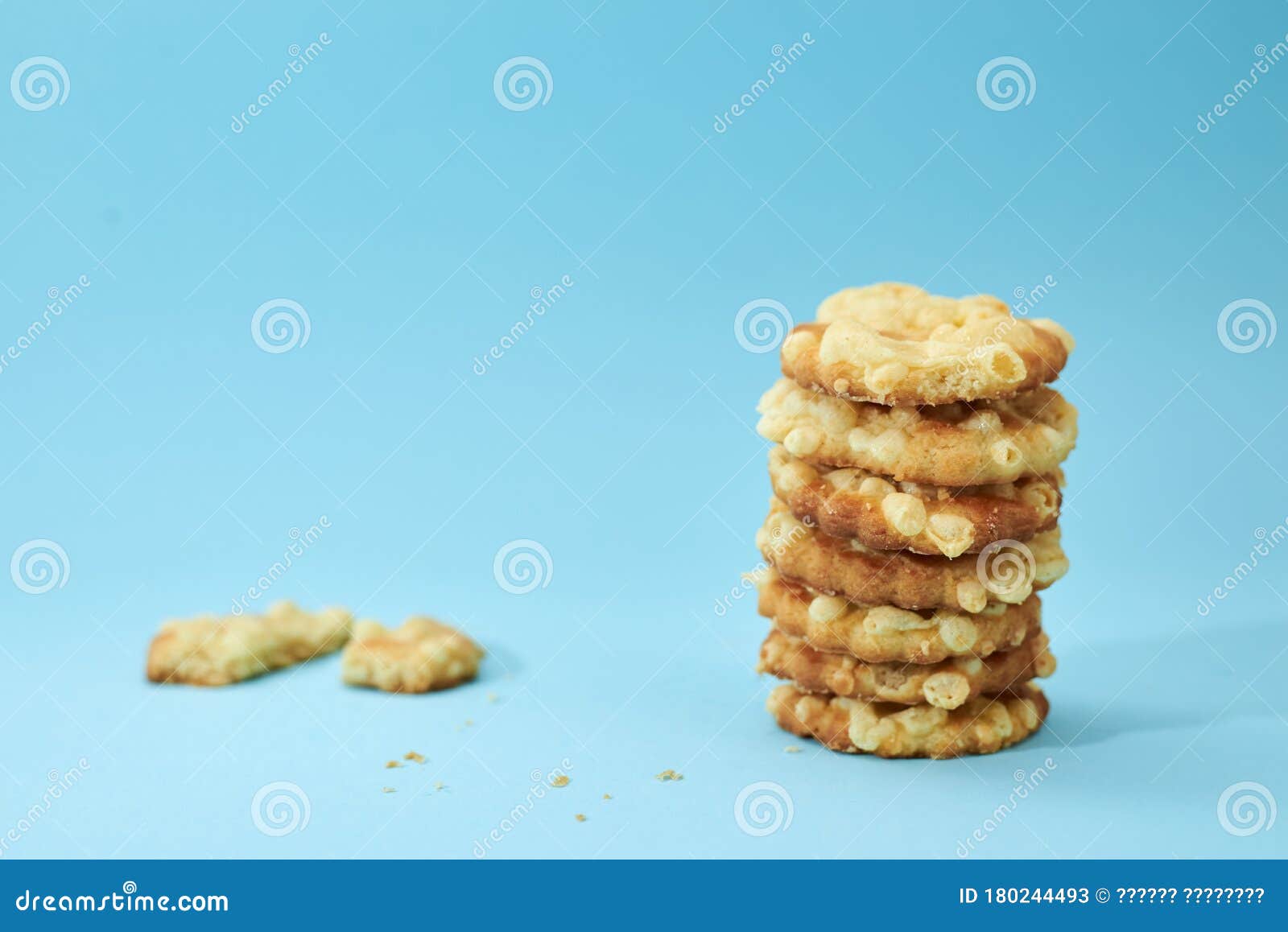 Pieces of Broken Biscuits on the Left from Cheese Cookies, Placed on ...