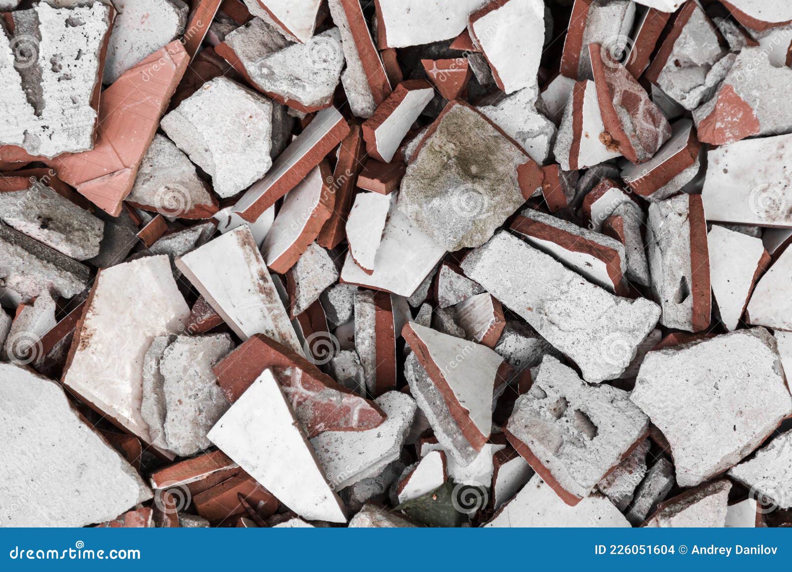 Pieces of Broken Ceramic Tiles in Full Frame Stock Photo - Image of ...