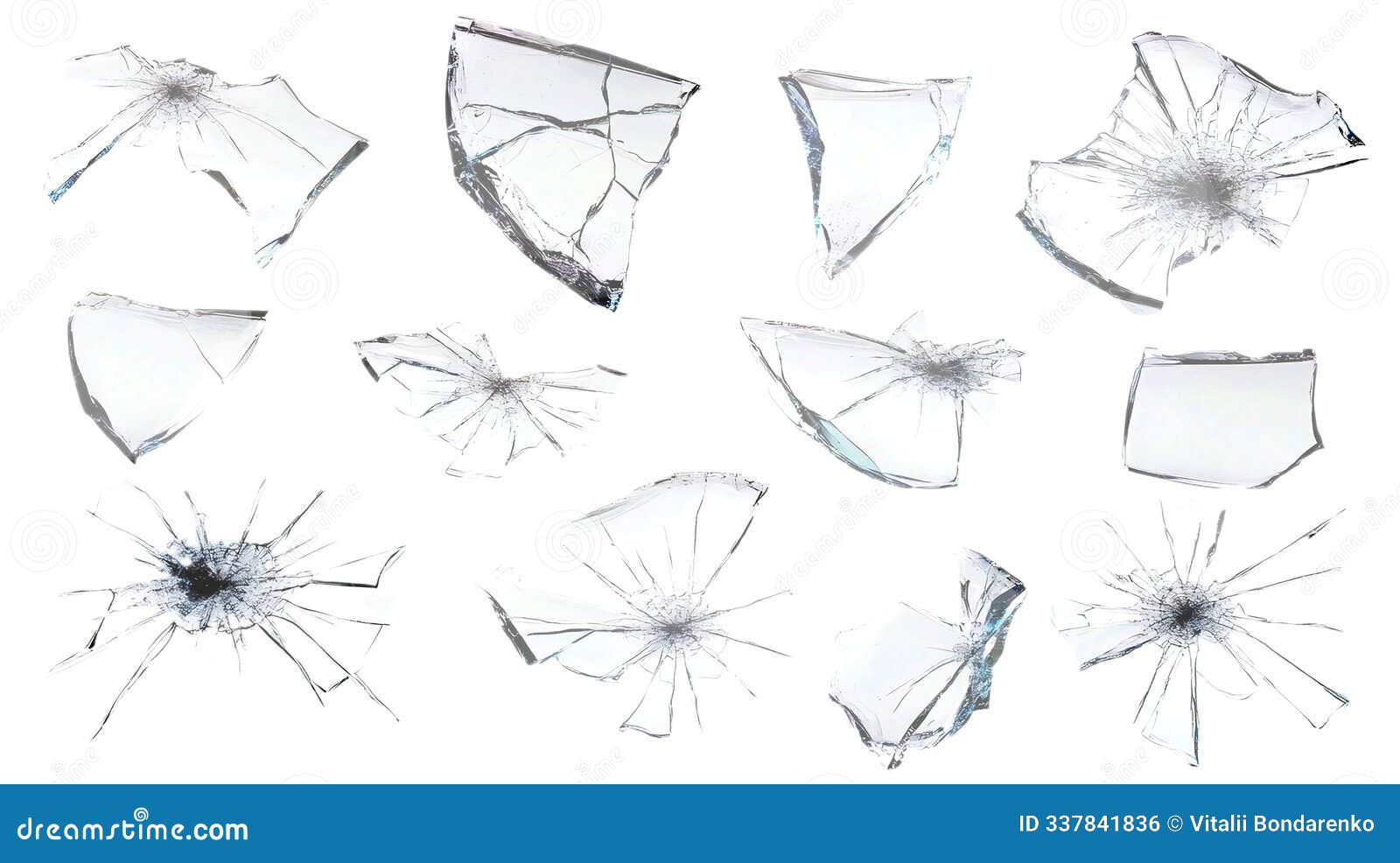 Pieces of Broken Glass Isolated on Transparent Background. Stock ...