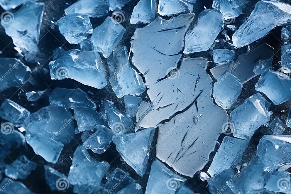 Pieces of Broken Ice on a Dark Background. Abstract Background Stock ...