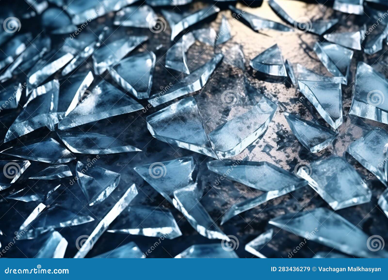Pieces of Broken Ice on a Dark Background. Abstract Background Stock ...