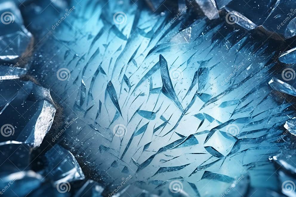 Pieces of Broken Ice on a Dark Background. Abstract Background Stock ...