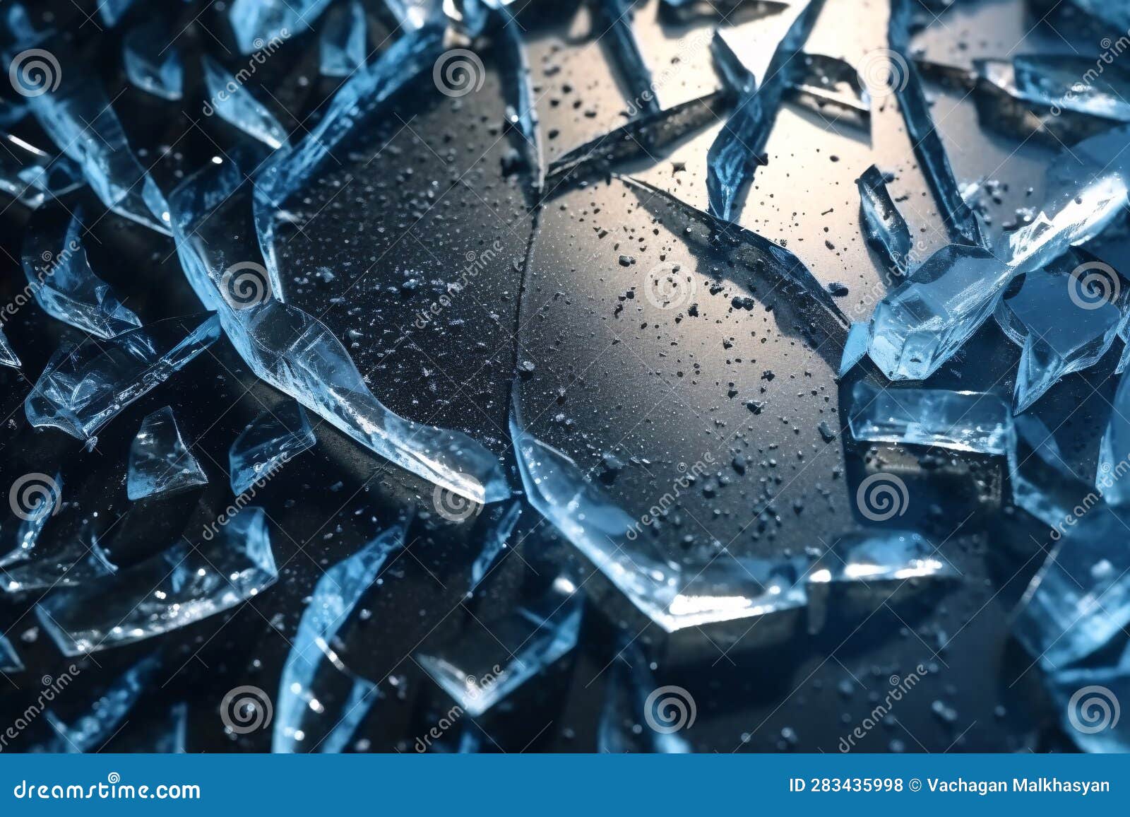 Pieces of Broken Ice on a Dark Background. Abstract Background Stock ...