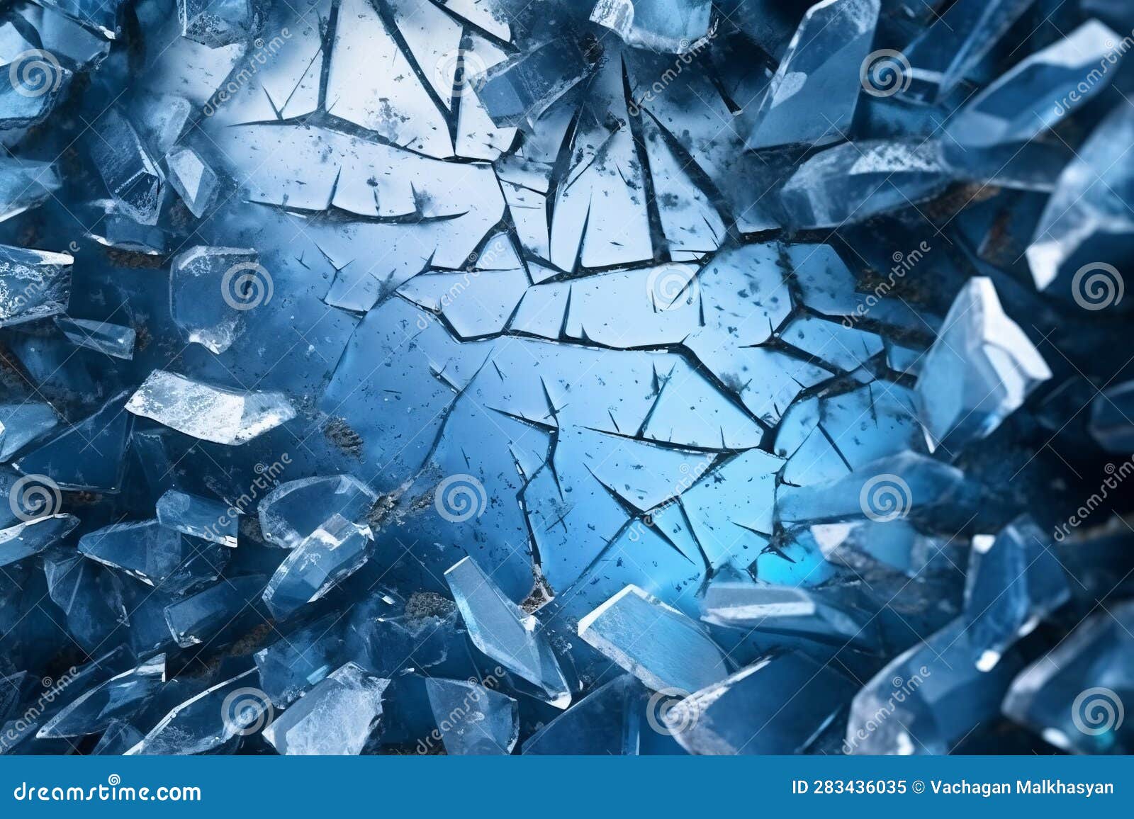 Pieces of Broken Ice on a Dark Background. Abstract Background Stock ...