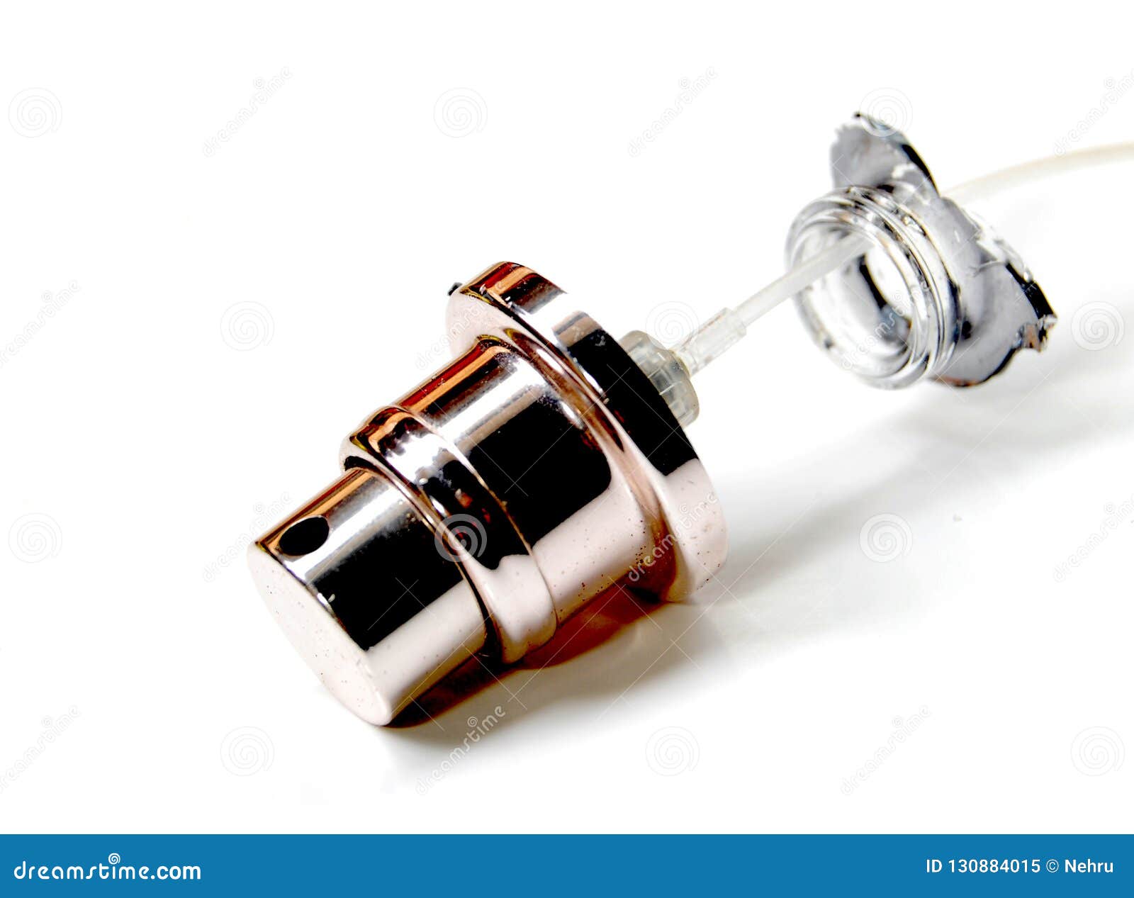 Pieces of a Broken Perfume Bottle on White Background, Stock Image ...