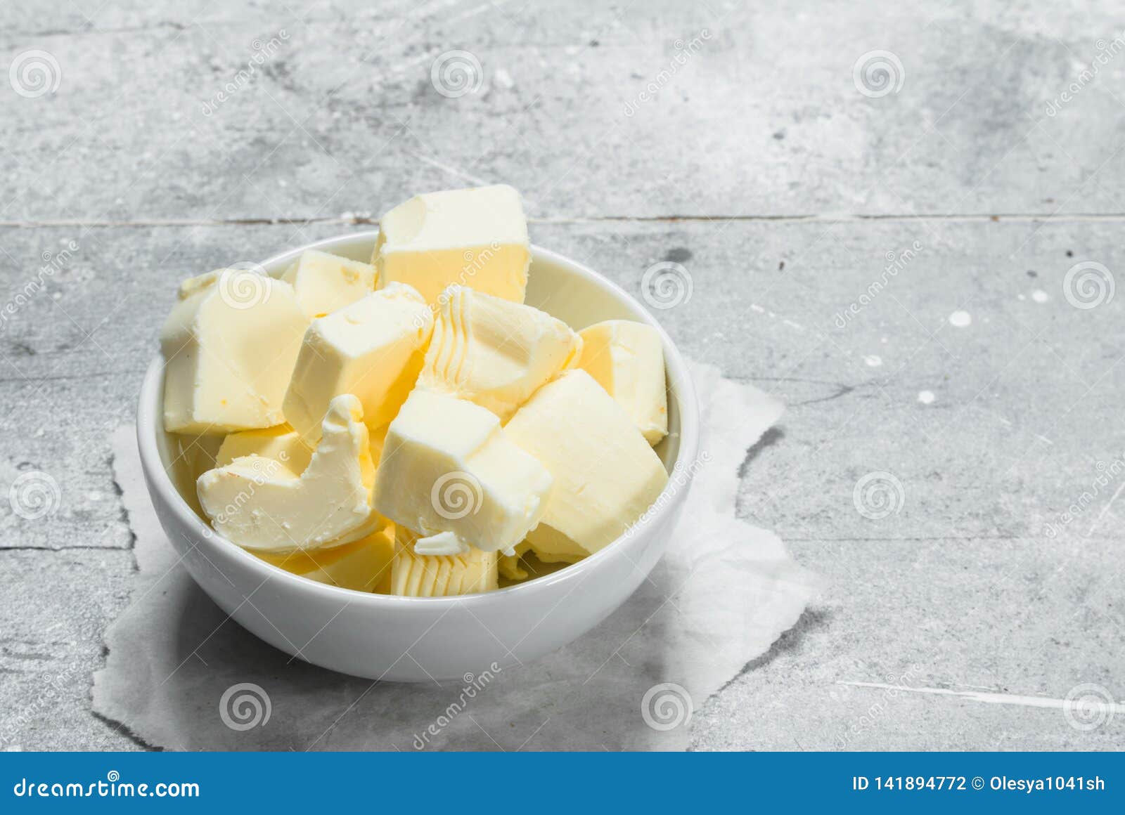 Pieces of Butter in the Bowl Stock Photo - Image of healthy, tasty ...